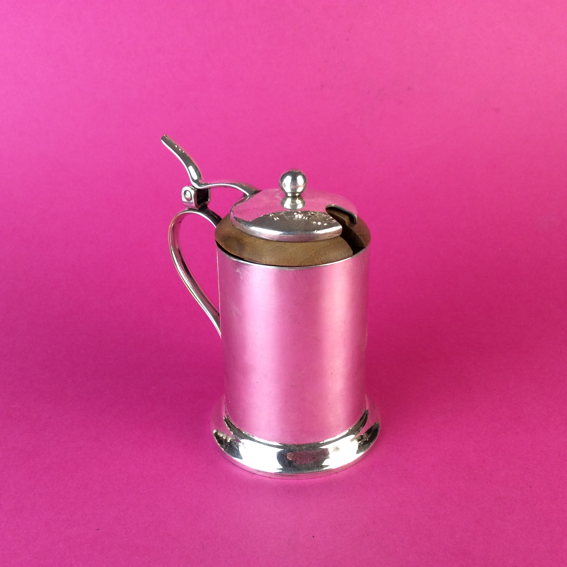 Versilbertes Art Deco Senfglas, Fa. Endemann, um 1930