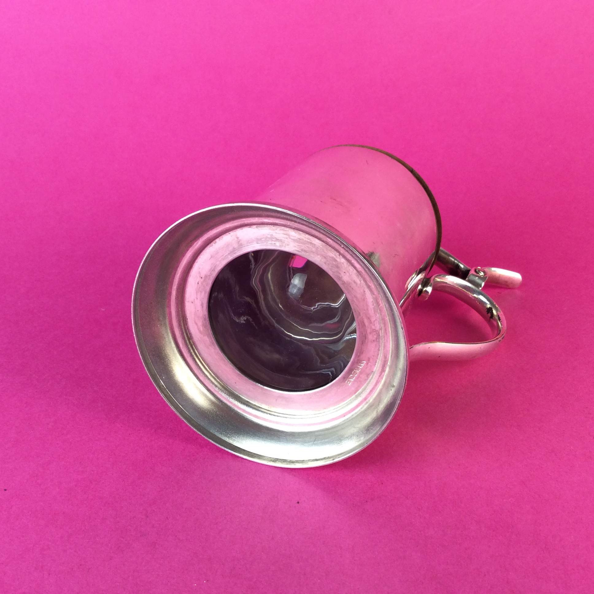 Versilbertes Art Deco Senfglas, Fa. Endemann, um 1930