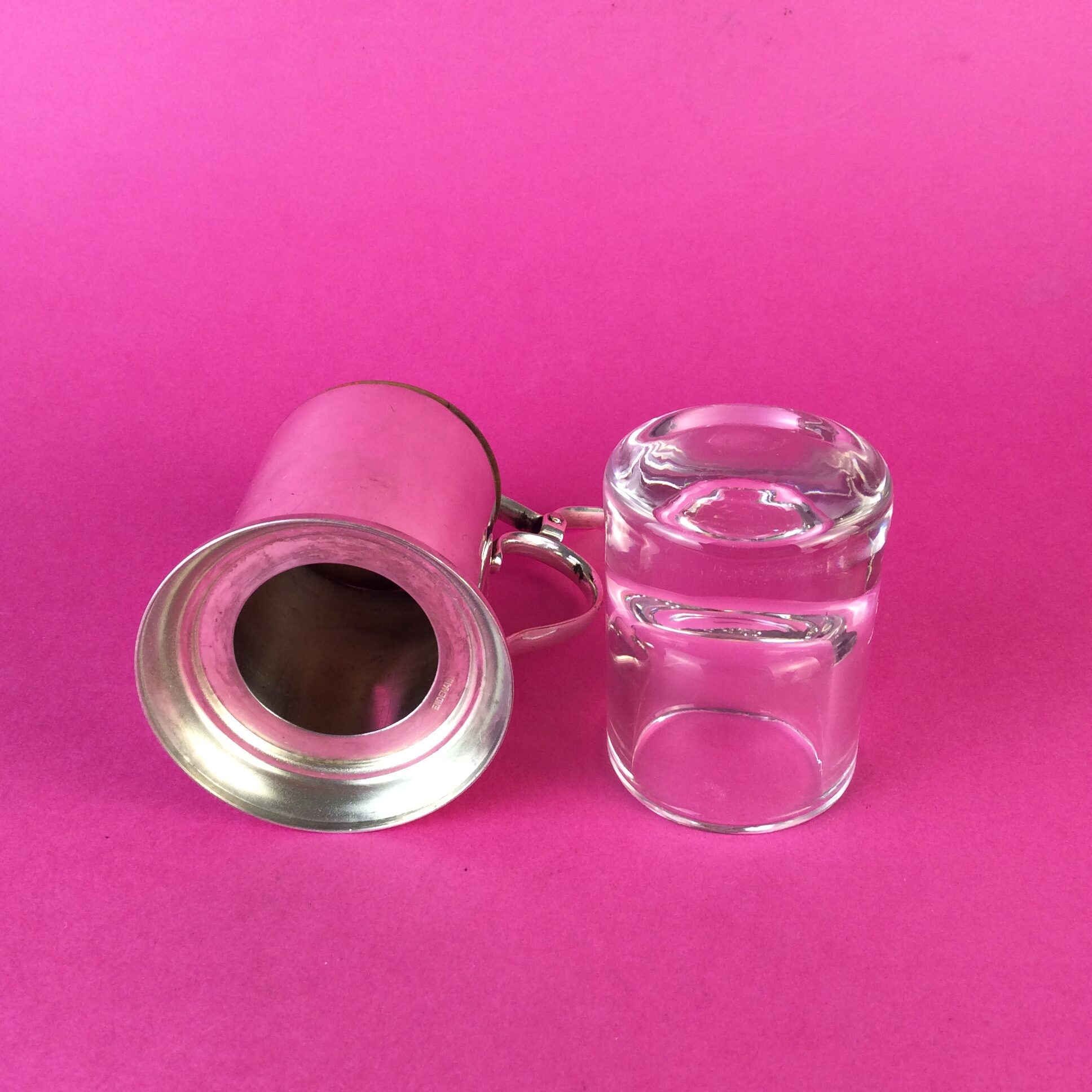 Versilbertes Art Deco Senfglas, Fa. Endemann, um 1930