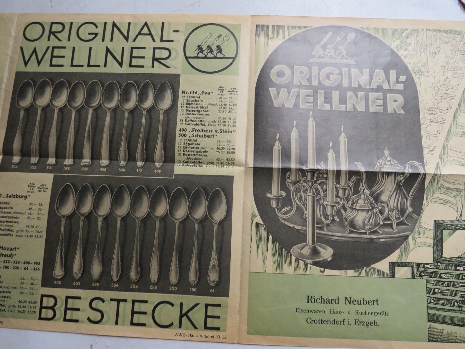 Versilberter Löffel als Vorlegezange, Fa. August Wellner, Deutschland ...