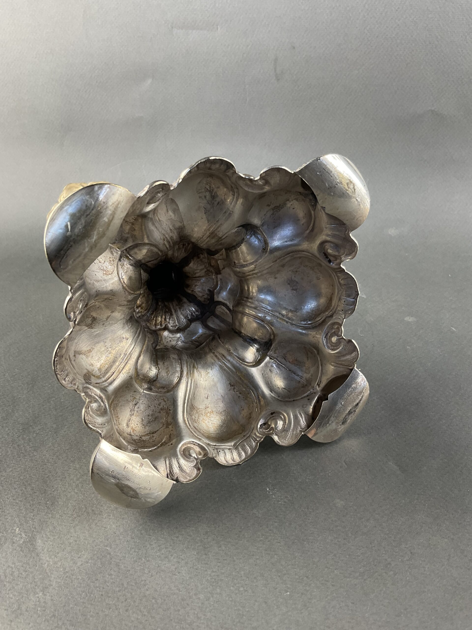 Versilberte Historismus Girandole, C.G. Hallberg, Schweden, 19. Jahrhundert