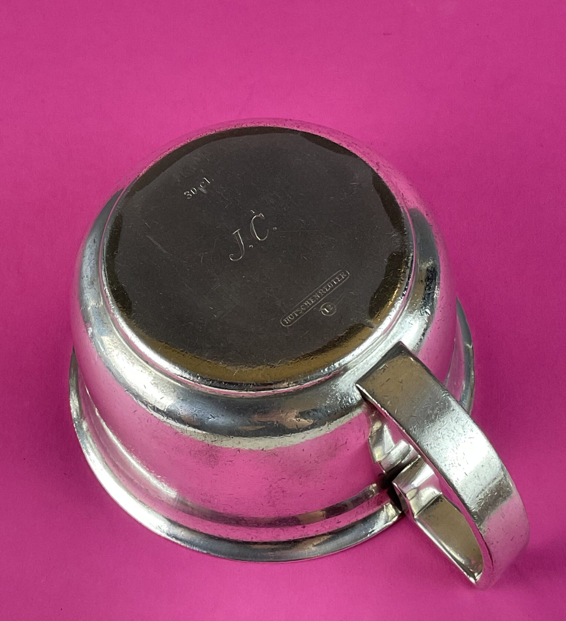 Versilberte Art Deco Suppentasse, Fa. Hutschenreuter, um 1925